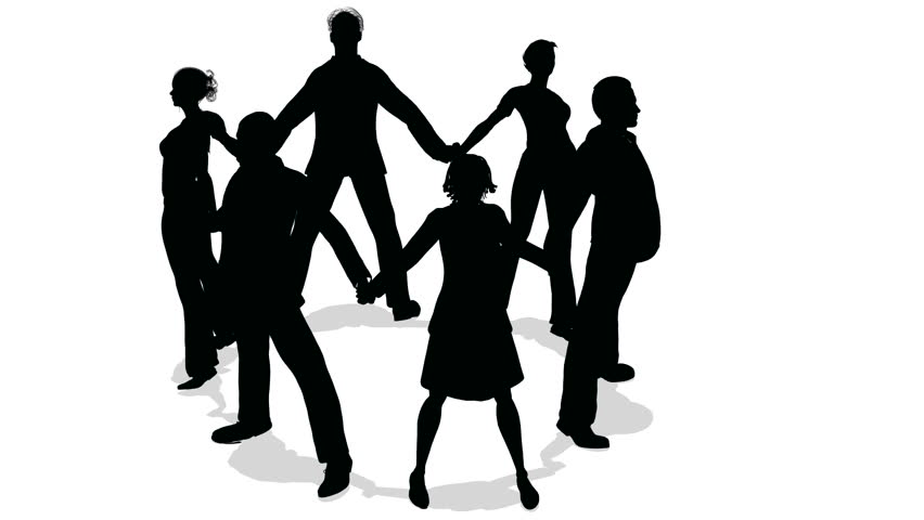 Rotating Circle Of People Silhouette Stock Footage Video 344572 ...