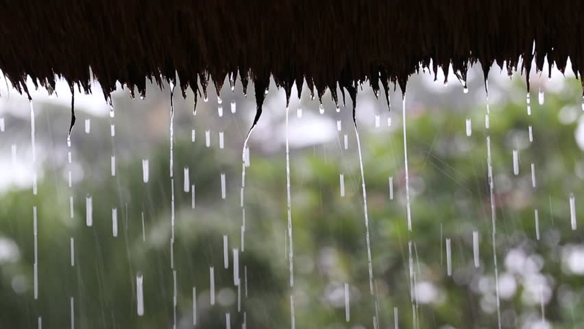 Falling Rain On The Roof Of A House. Stock Footage Video 29643550 ...