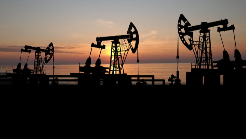Oil Pump Oil Rig Energy Industrial Machine For Petroleum In The Sunset ...