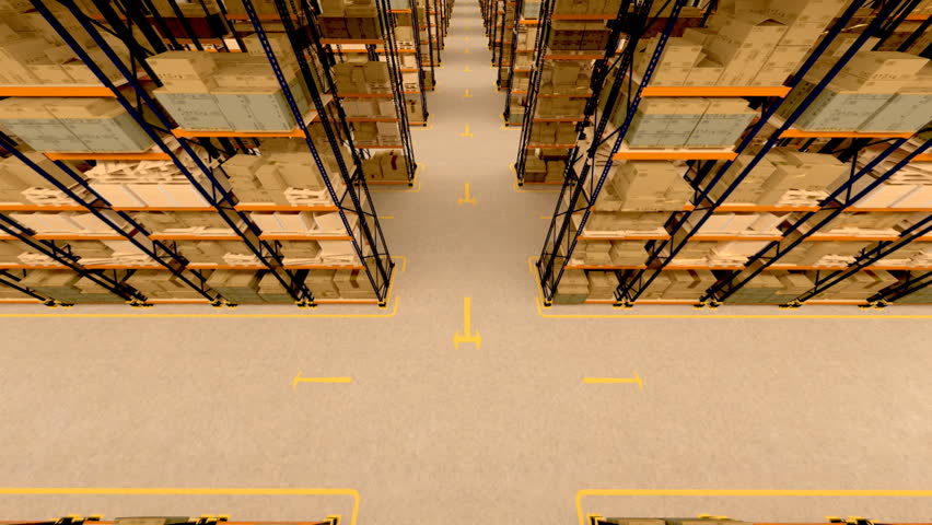 Warehouse Interior 3d Loopable Animation. Stock Footage Video (100% ...