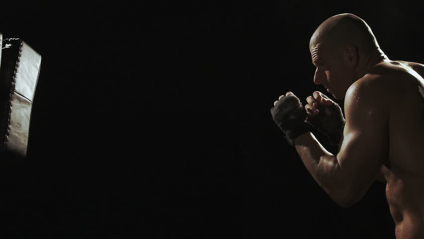 Kickboxer Shadow Boxing as Exercise Stock Footage Video (100% Royalty ...