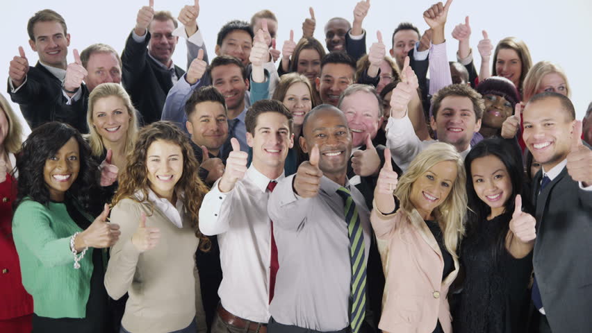 Portrait Of A Large Group Of Happy And Diverse Business People Who Are ...