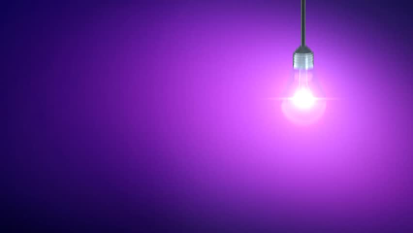 Light Bulb Animation On Purple Background Stock Footage Video 3855275 ...