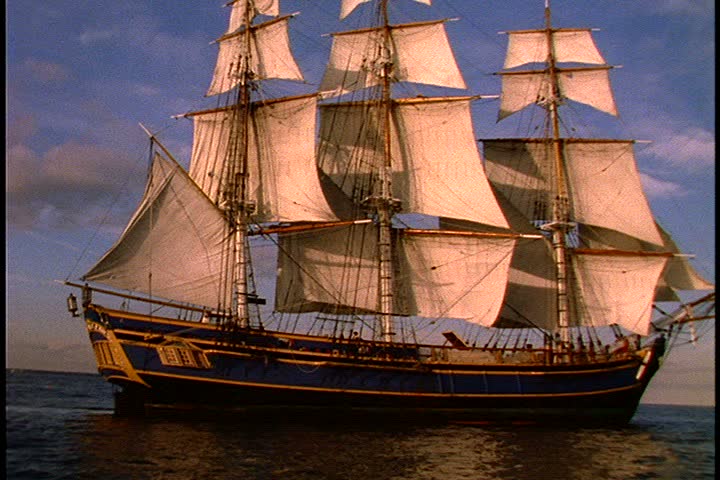 Historical Reenactment Of HMS Bounty Ship On Rhode Island. MS Bounty ...