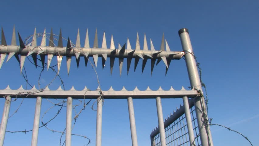 Stock video of fence with sharp spikes | 398503 | Shutterstock