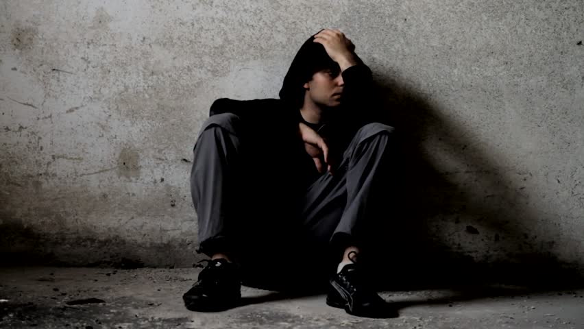 Young Man Struggling With Failure And Loneliness Concept Background HD ...