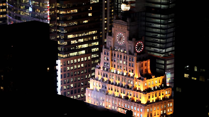 By Neon Lights Illuminated Building Stock Footage Video (100% Royalty ...