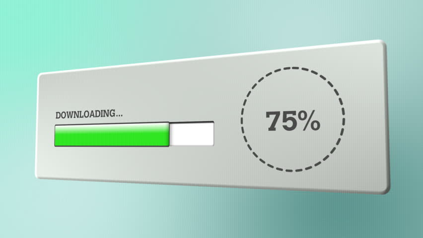 Download Progress Bar With Percentage Going Up To 100%. 3D Perspective ...