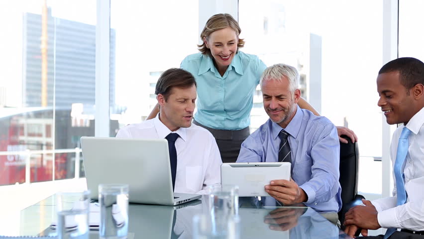 Group of Business People Using Stock Footage Video (100% Royalty-free ...