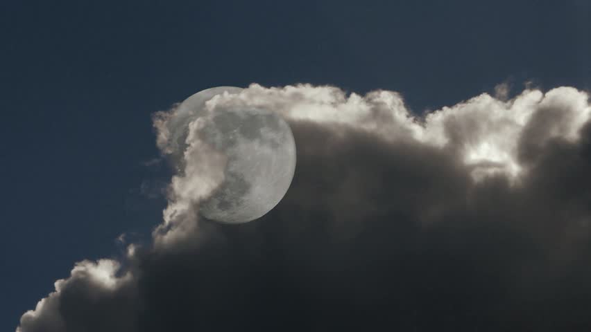 Moon and Clouds Time Lapse Stock Footage Video (100% Royalty-free ...