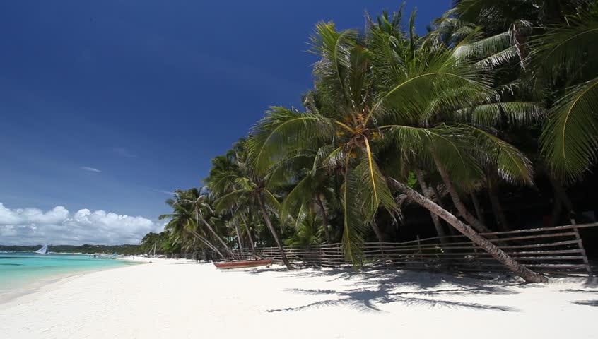 Tropical Beach with White Sand, Stock Footage Video (100% Royalty-free ...