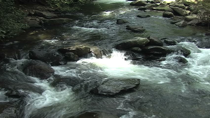 Stream Of Waterfall Lash Down,Torrential Water Flow And White Bubble ...