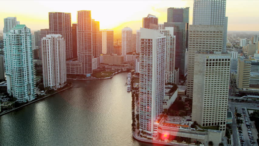 Miami - December 2012: Aerial Stock Footage Video (100% Royalty-free ...
