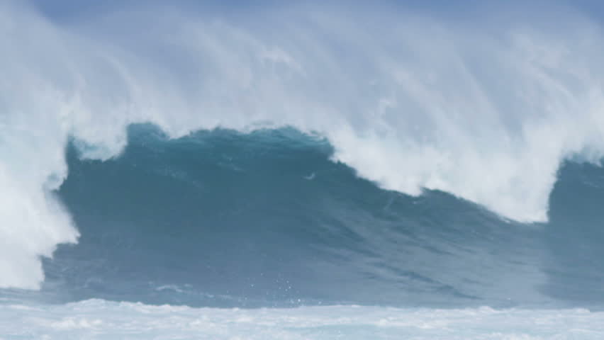 High Surf From Giant Breaking Ocean Waves Driven By High Winds Slow ...