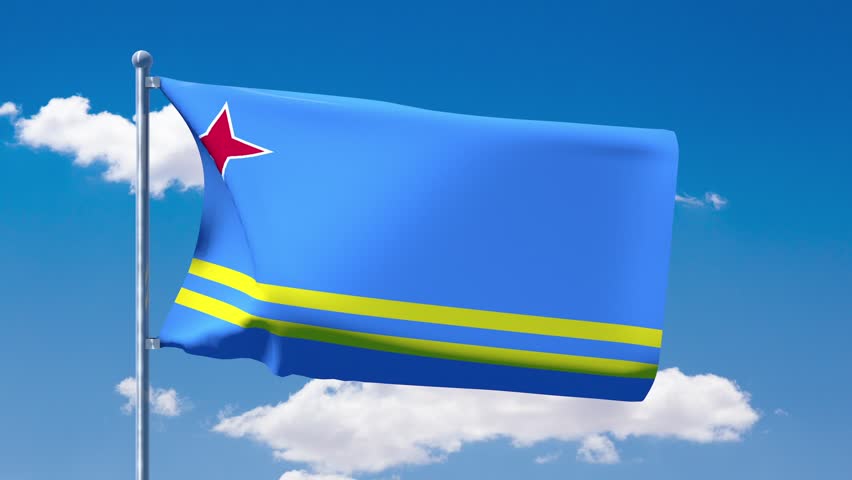 Aruban Flag Waving Over a Stock Footage Video (100% Royalty-free ...