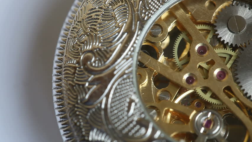 Inside A Clock, Infinite Zoom Into The Clockwork Mechanism. A 3d ...