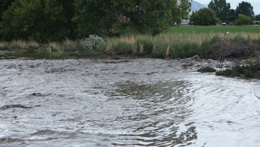 Flash Flood Muddy Water Across Stock Footage Video (100% Royalty-free ...
