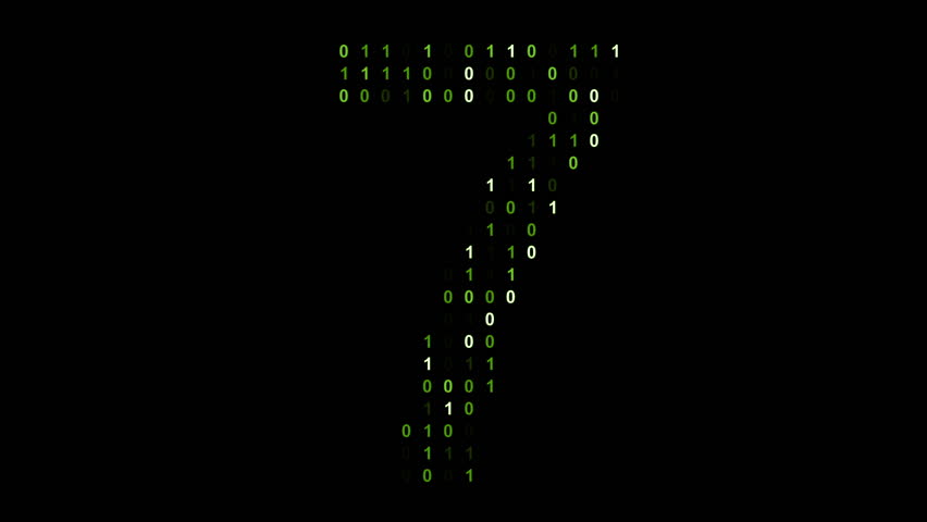 Runned Blinked Binary Code Black Screen With Gray White Cypher Videos ...
