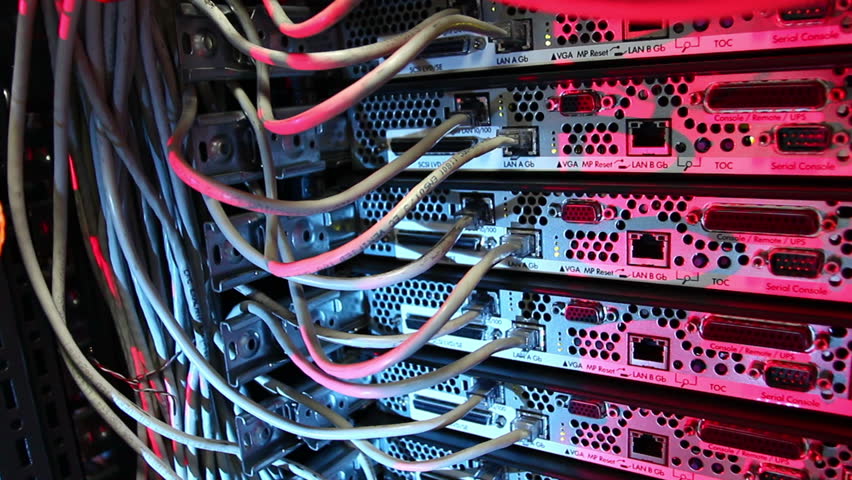 Supercomputer with Cables and Lamps Stock Footage Video (100% Royalty ...