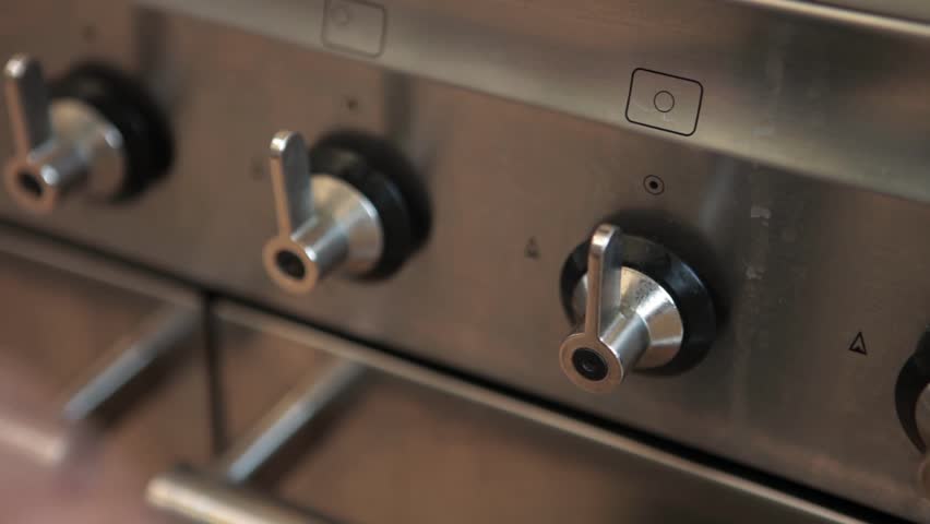 Gas Stove Button Turned to Stock Footage Video (100% Royalty-free ...
