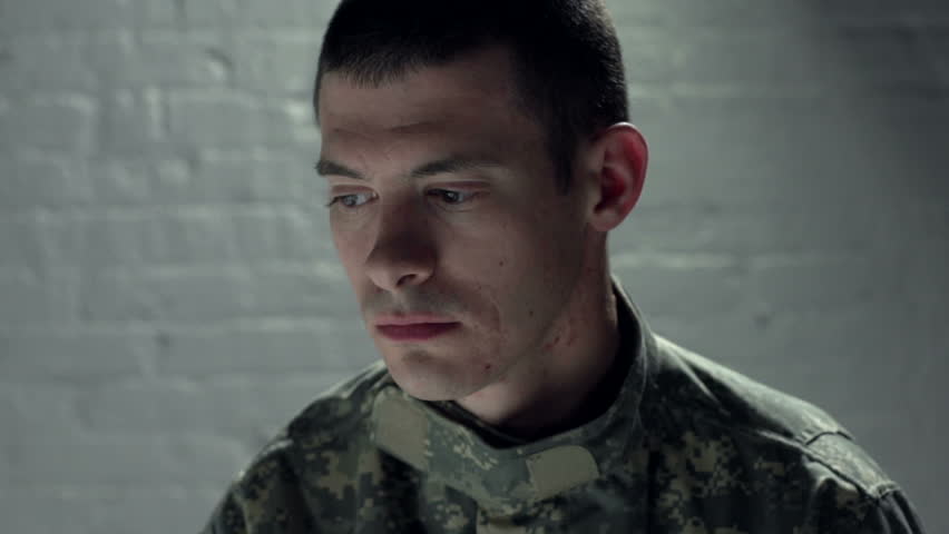 Sad Male Soldier Getting Counseled By Another Soldier Stock Footage ...