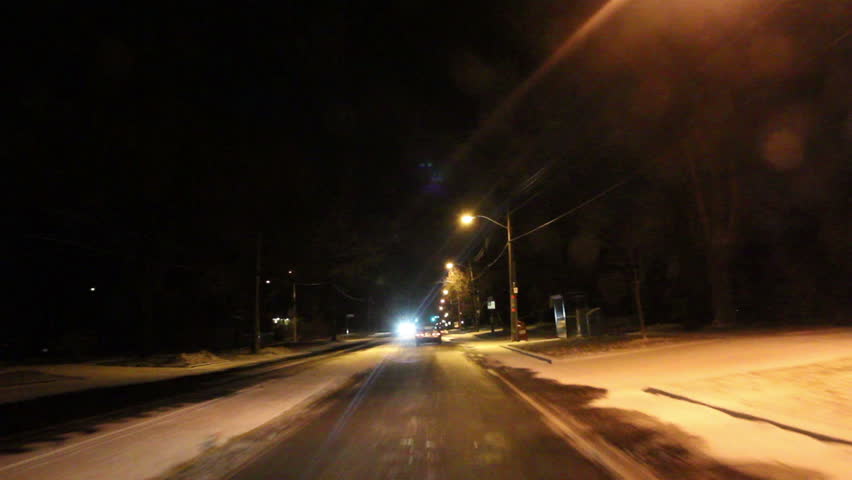 Highway Winter Snow At Night Time Lapse Stock Footage Video 6000722 ...
