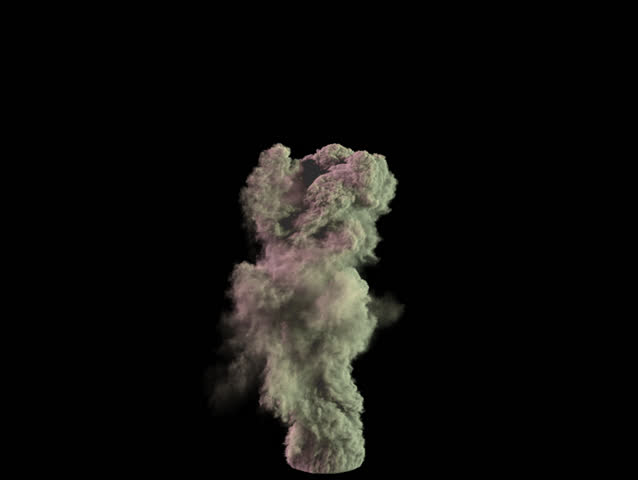 Smoke VFX Element With Alpha Channel Matte. Created Using Proprietary ...