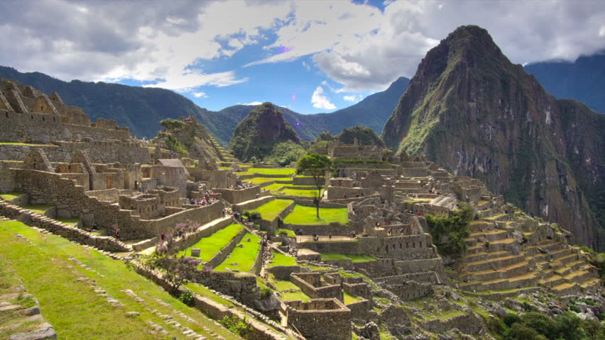 Machu Picchu Peru The Famous Ruins Of The Incas With Mountains And ...