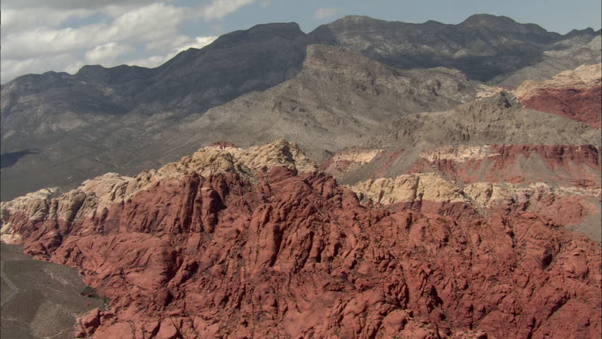 Stock Video Clip of Las Vegas Mountains Desert. Steep red cliffs ...