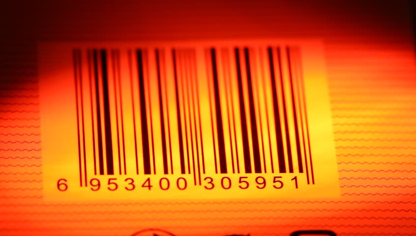 Red Bar Code On White Background Falling Apart And To The Ground 库存影片视频 ...