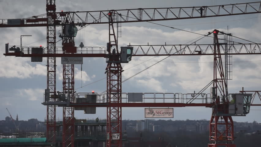 Crane Operative Climbs Out On Stock Footage Video (100% Royalty-free ...