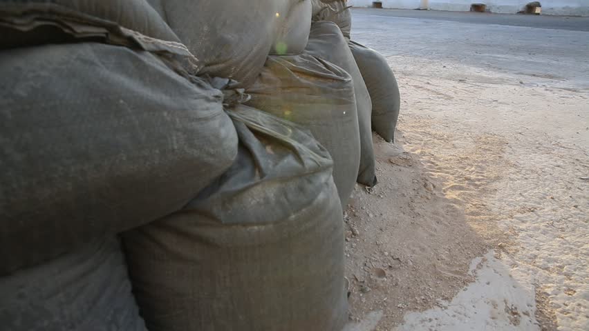 Tilt Shot from Sandbags to Stock Footage Video (100% Royalty-free ...