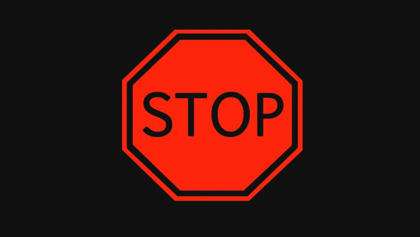 Stop Sign. Red and Black. Stock Footage Video (100% Royalty-free ...