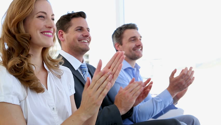 Stock Video Clip of Business people clapping in the office | Shutterstock