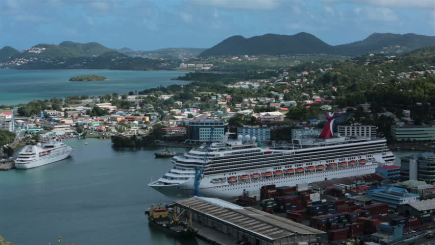 Castries St Lucia Cruise Ship Port Urban Center. Tourism Is Vital To ...