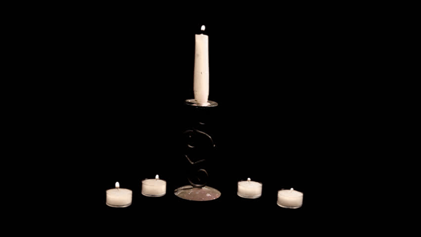 White Candles On Fire With Alpha Channel. The Clips Also Has An Alpha ...