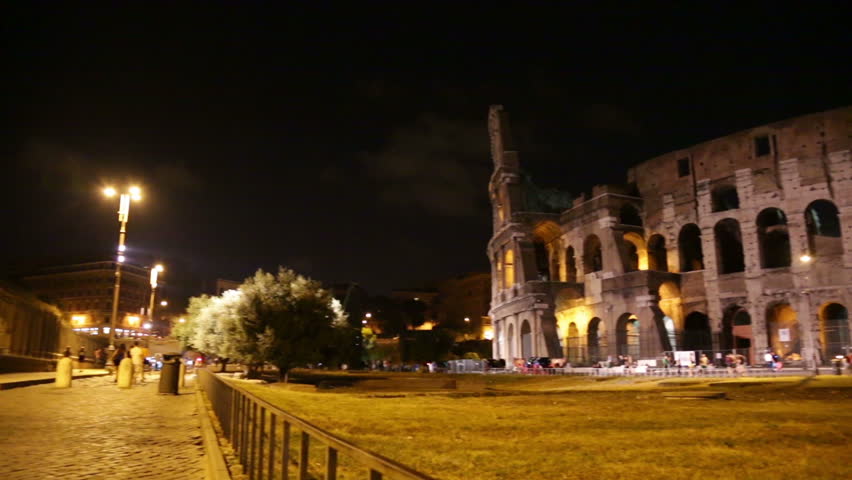 Colosseum, Rome, Italy At Night. Roman Coliseum. Beautiful View Of The ...