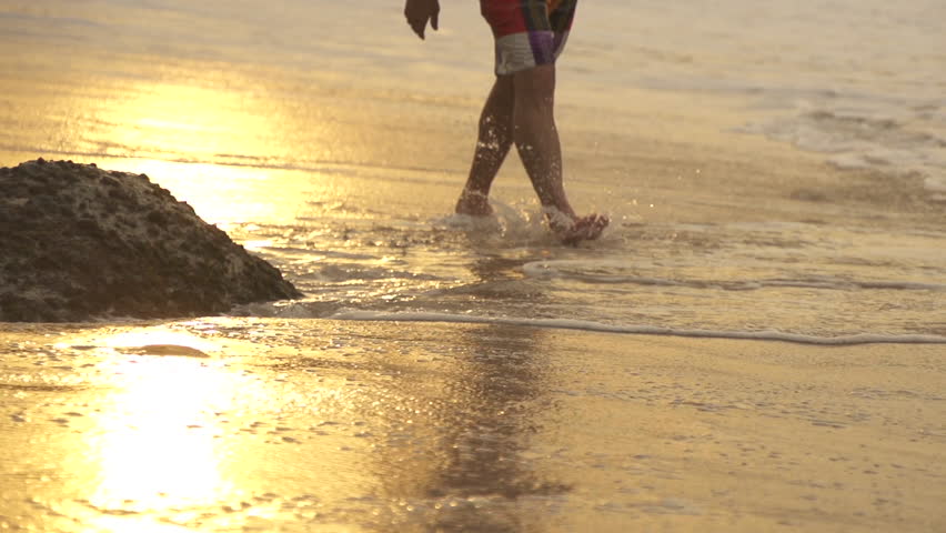 Slow Motion: Man Walking in Stock Footage Video (100% Royalty-free ...