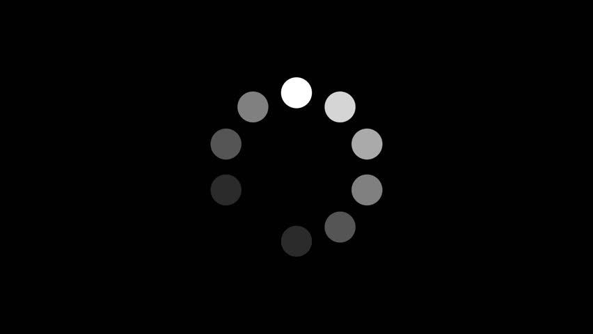 Loading Circle W Alpha 30fps Ten Animated Dots Fading In And Out In Sequence Creating A
