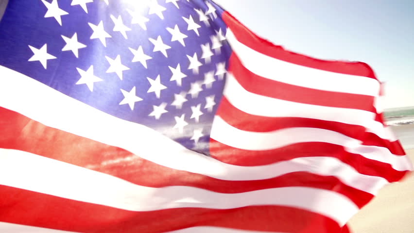 Photorealistic Animation Of The USA Flag Waving On The Wind. Seamless ...