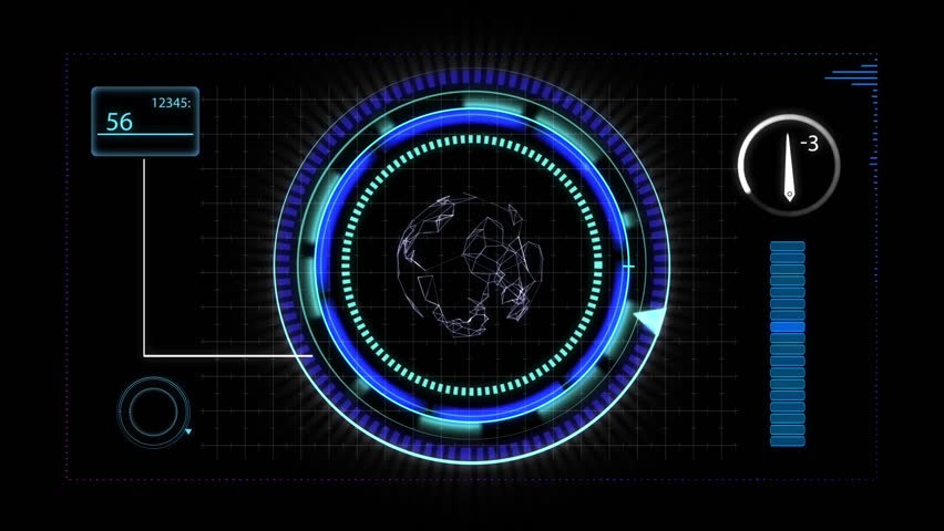Futuristic High Tech Control Panel Displaying A Speedometer And ...