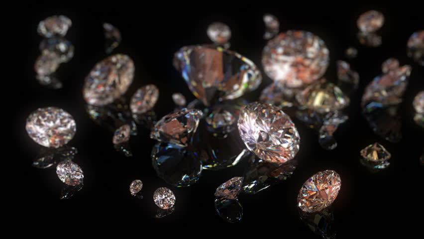 4k Falling Diamonds, Beautiful Background. Seamless Loop Stock Footage ...