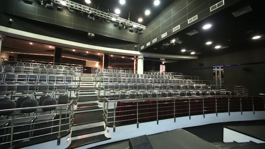 Empty Auditorium with Chairs, Handrails Stock Footage Video (100% ...