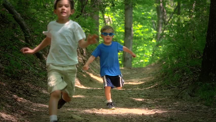 Two Boys Running in the Stock Footage Video (100% Royalty-free) 6489233 ...