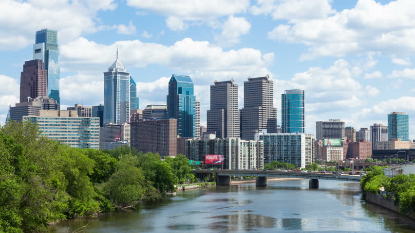 4K Timelapse Of The Philadelphia Skyline - Pennsylvania USA Stock ...