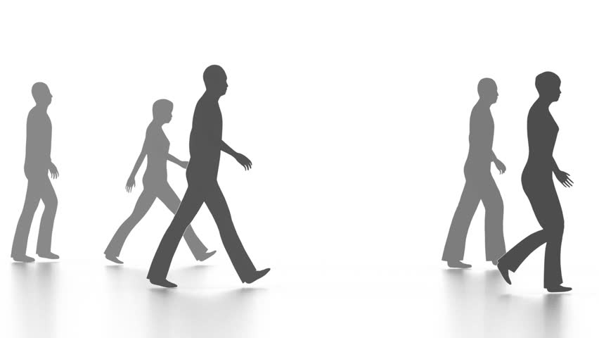 People Walking in One Direction Stock Footage Video (100% Royalty-free ...