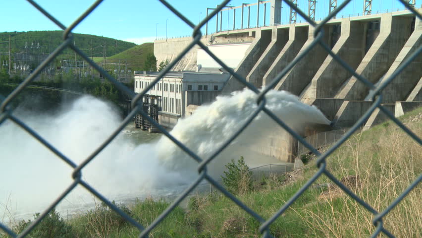 Spillway of the Ghost Hydroelectric Stock Footage Video (100% Royalty ...