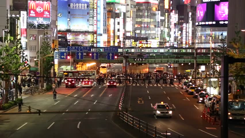 Time Lapse Tokyo Street Scene At Night. Stock Footage Video 830032 ...