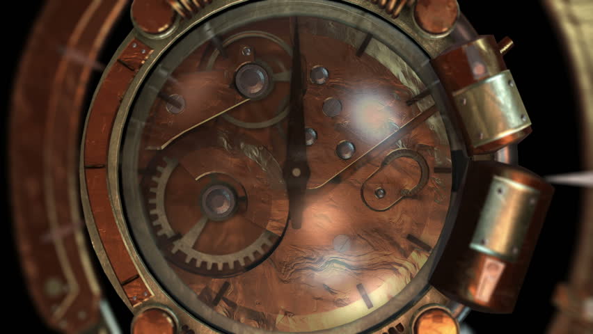 3d Steampunk Clock Close-up. Ideal Stock Footage Video (100% Royalty ...