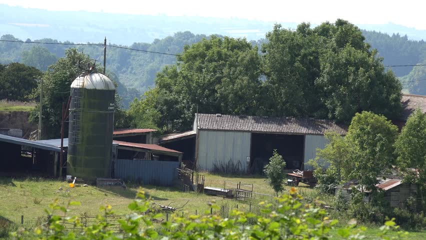 Agriculture Hillside Farming Landscape Small Stock Footage Video (100% ...